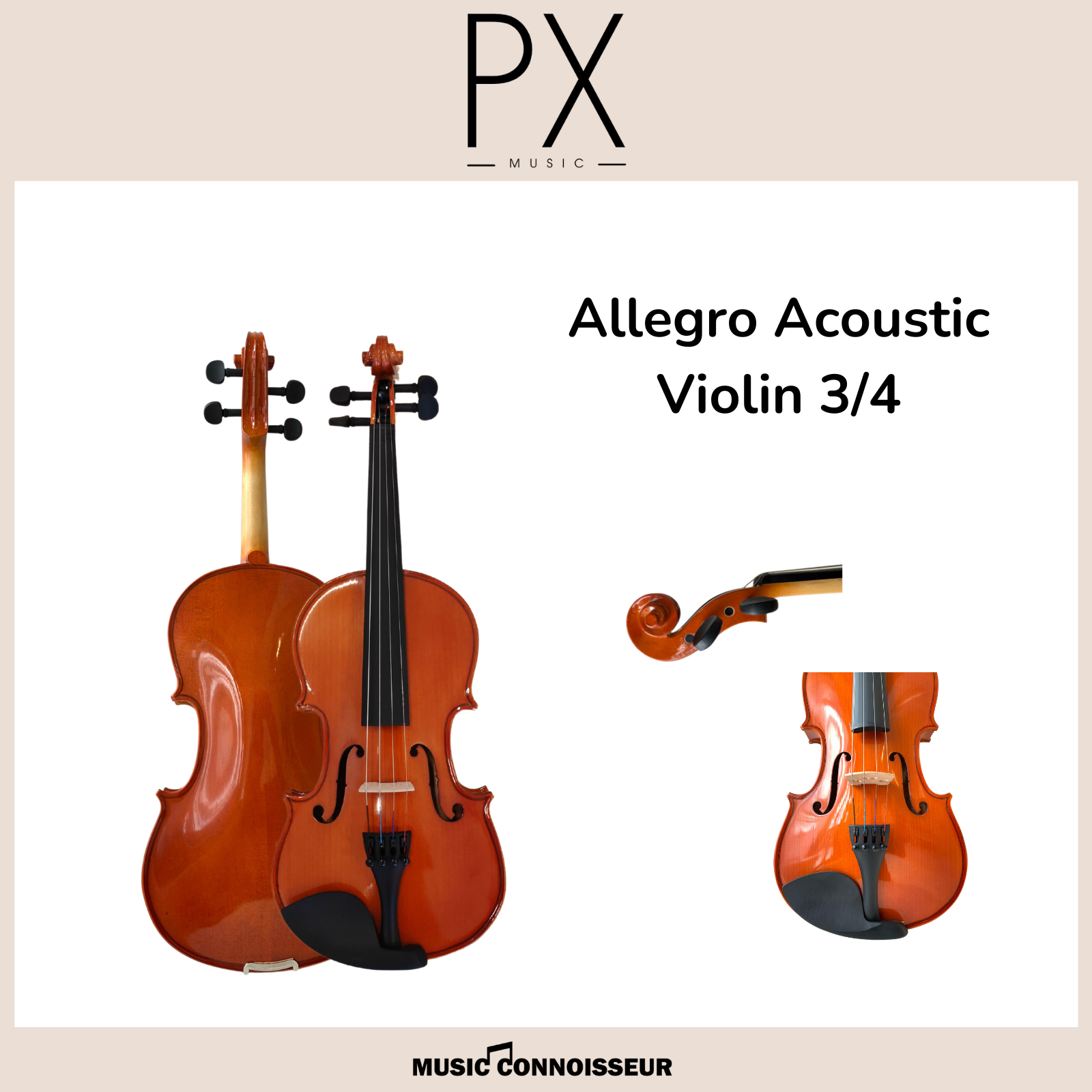PX Allegro 3/4 Acoustic Violin – PX Music