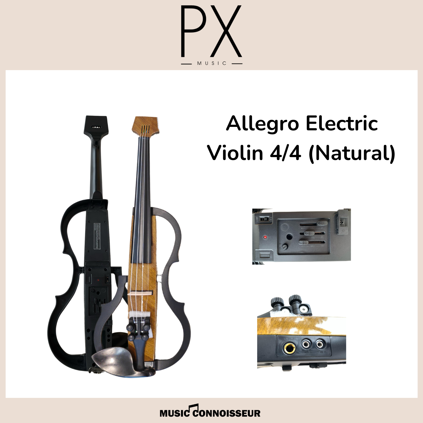 PX Allegro 4/4 Electric Violin (Natural) – PX Music
